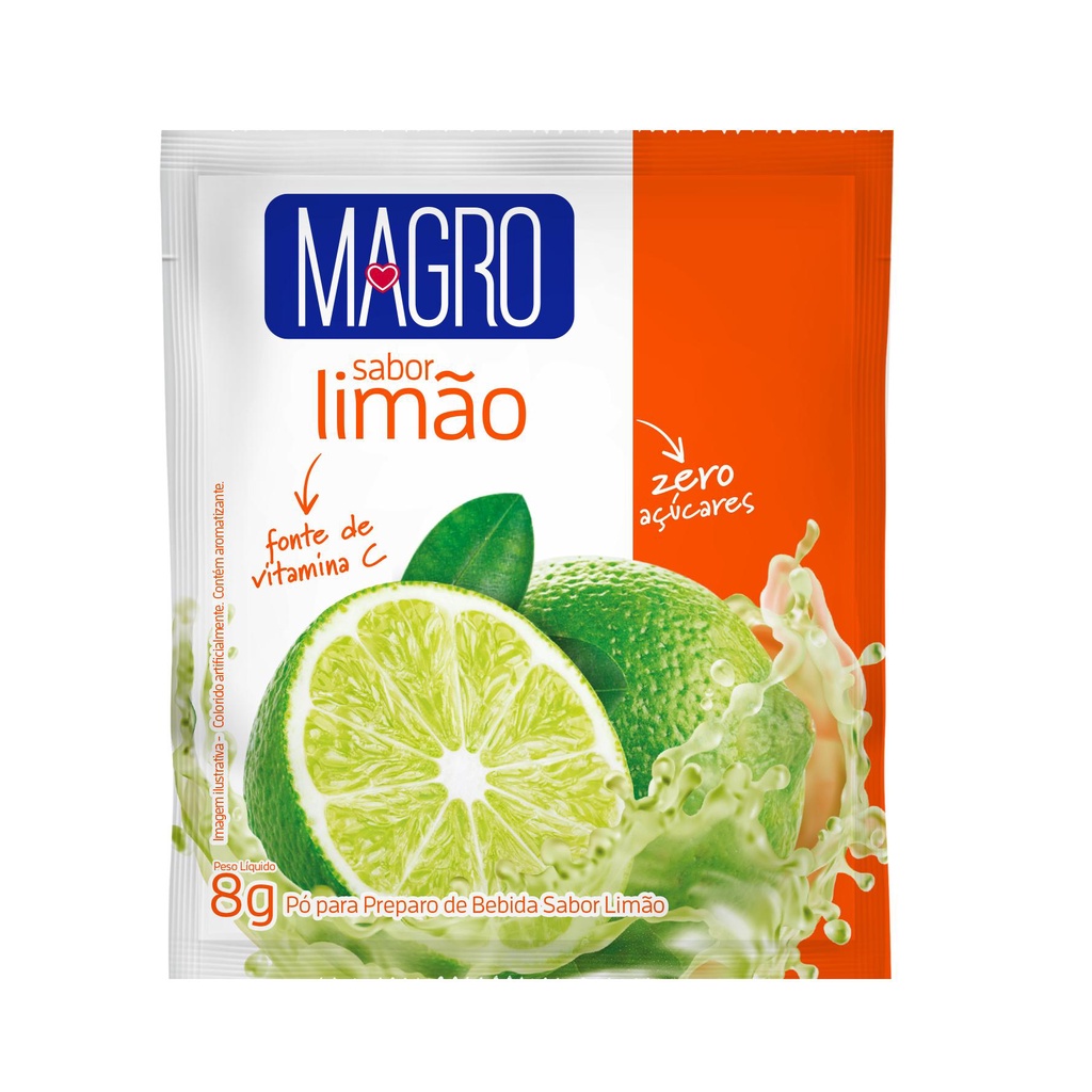 Refresco Magro Sabor Limao Zero Acucares 8g | Shopee Brasil