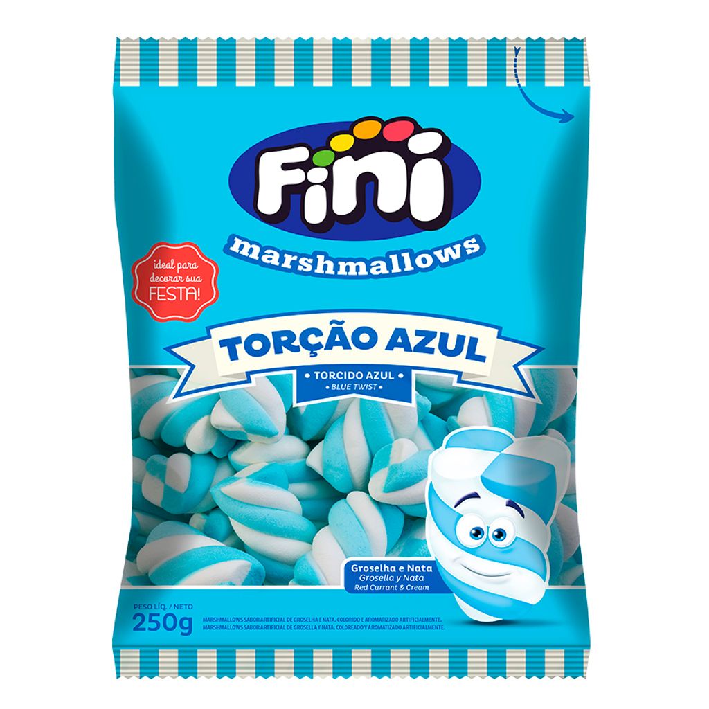 Marshmallow Torção Azul 250Gr - Fini | Shopee Brasil