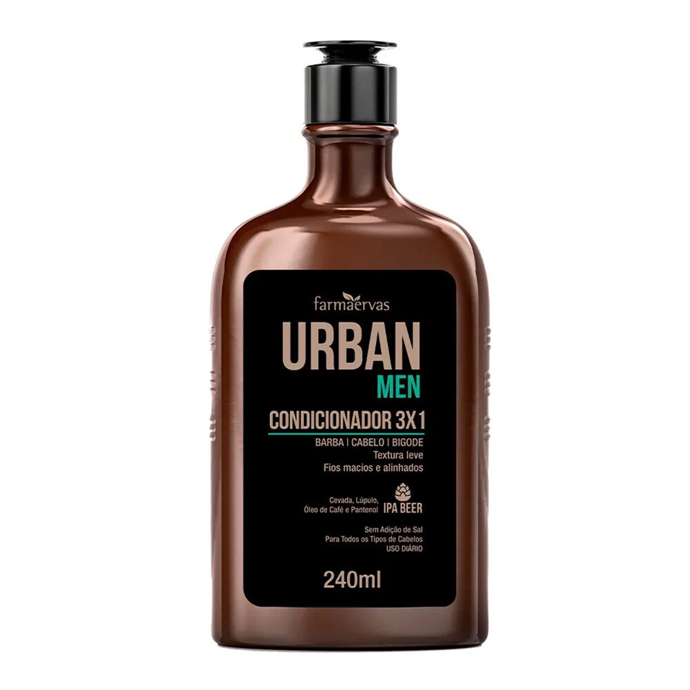 Kit c/ 3 Condicionador Masculino 3x1 Urban Men 240ml | Shopee Brasil