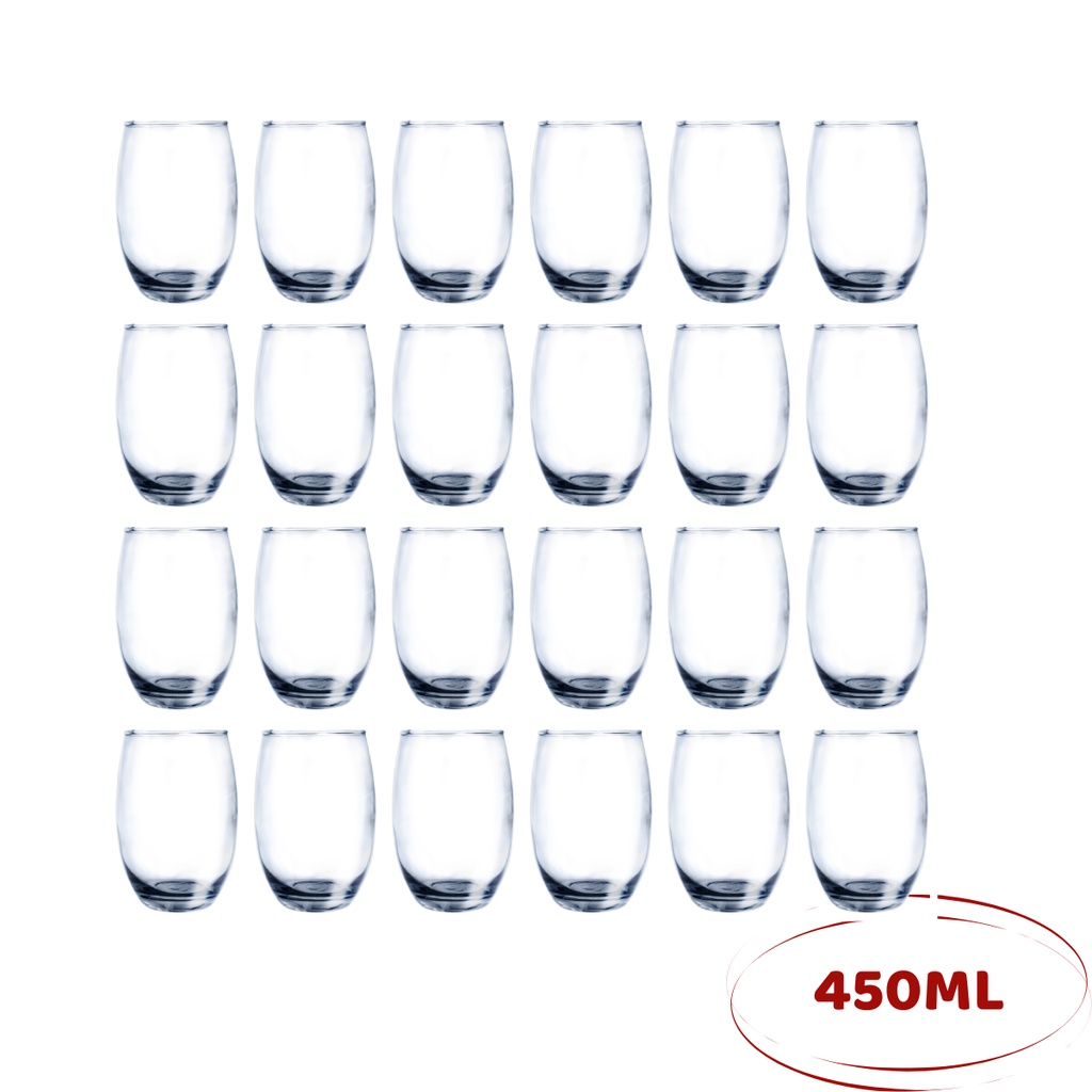 Jogo 24 Copos Redondos 450ml Transparente Suco Agua | Shopee Brasil