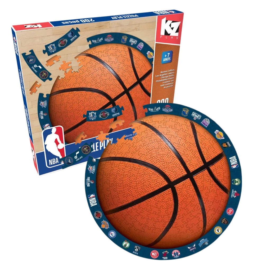 Quebra Cabeça Puzzle Play NBA Bola de Basquete com 200 peças- Elka ...