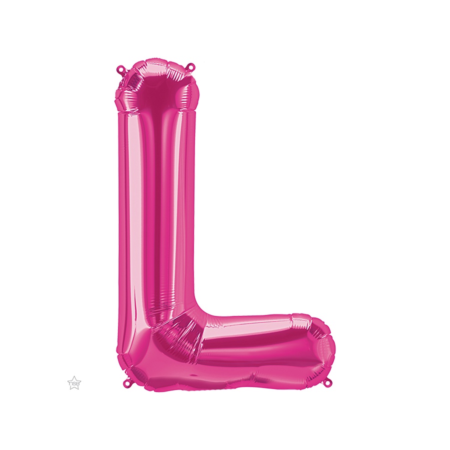 Balão de Festa Microfoil 16" 40cm - Letra L Magenta - 1 unidade ...
