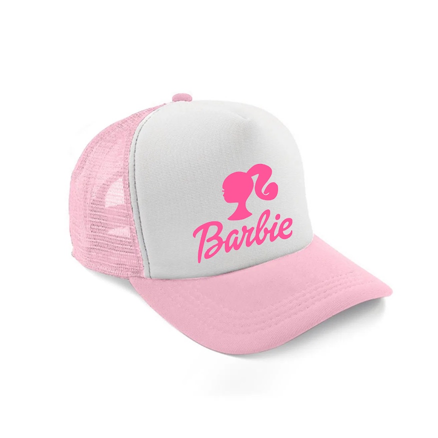 Barbie Boné Rosa De Redinha Com Logo Barbie | Shopee Brasil
