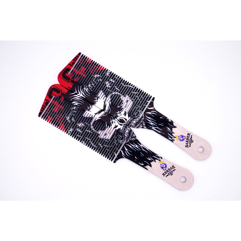 Pente de Corte Clipper Caveira Fade Profissional Branco Dentes Frisado ...