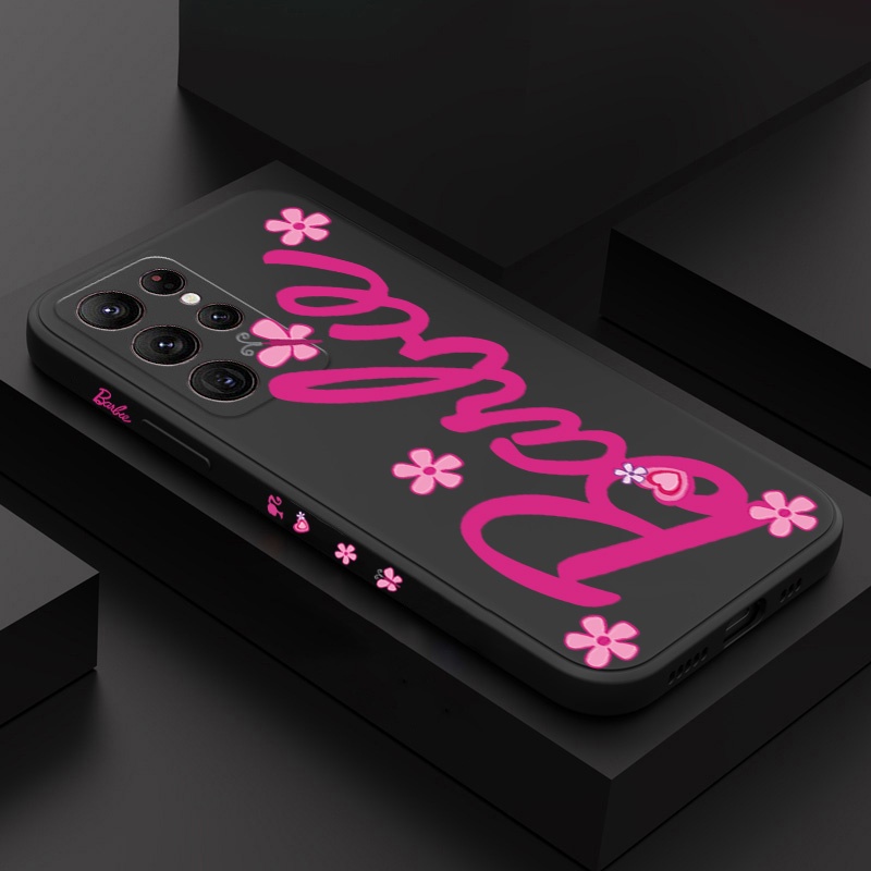 Capa De Silicone Estampa De Boneca Rosa Barbies Fofas Flores Para Samsung Galaxy S23 Ultra S22 ...
