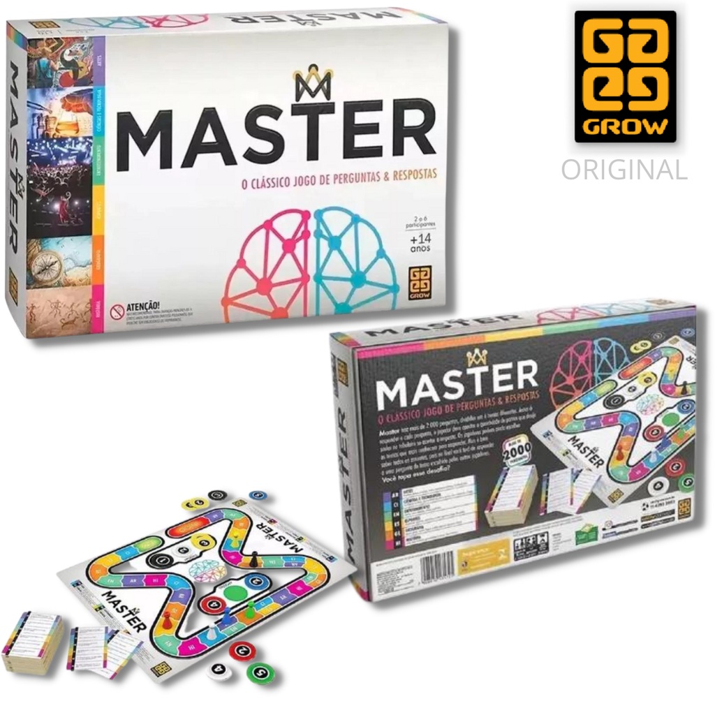 JOGO GROW MASTER PERGUNTAS E RESPOSTAS ORIGINAL CLASSICO | Shopee Brasil
