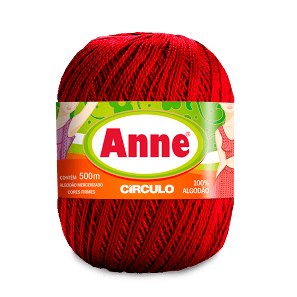 Fio Linha Anne Circulo 500 - 147g - 3402 - Vermelho Círculo | Shopee Brasil