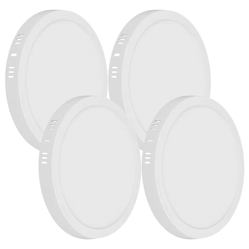 Kit 4 Luminaria Painel Led Plafon 18w Sobrepor Redondo 6500K | Shopee Brasil