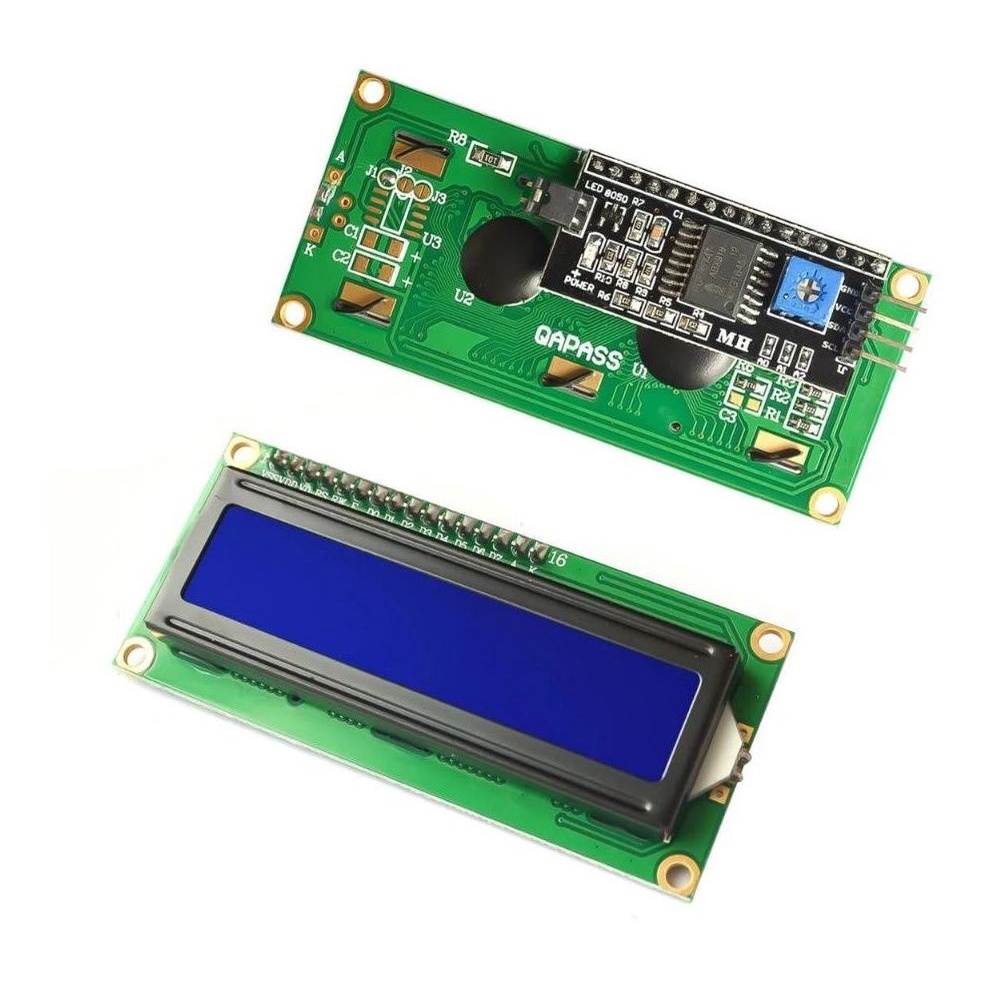 Display Lcd 16x2 1602 Back Azul Letra Branca + I2c Soldada | Shopee Brasil