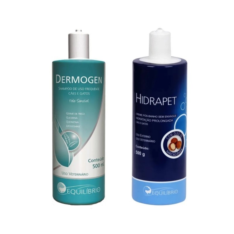kit Dermogen Shampoo 500ml + Hidrapet Creme 500g | Shopee Brasil