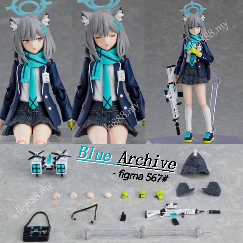 Figma Blue Arquivo Ação Figura 567 Shiroko Sunaookami Mudança De Face ...