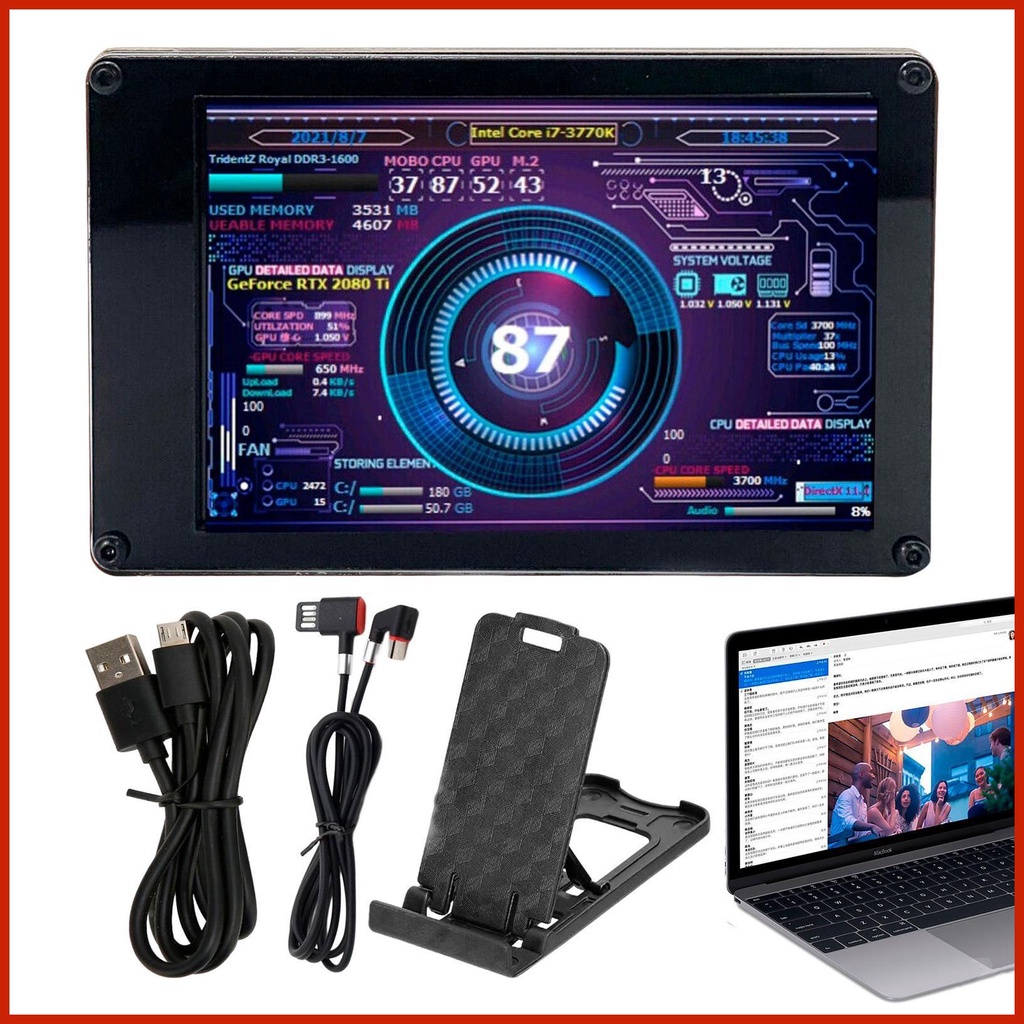 Monitor De Temperatura De Computador De 3,5 Polegadas Pequeno Display ...