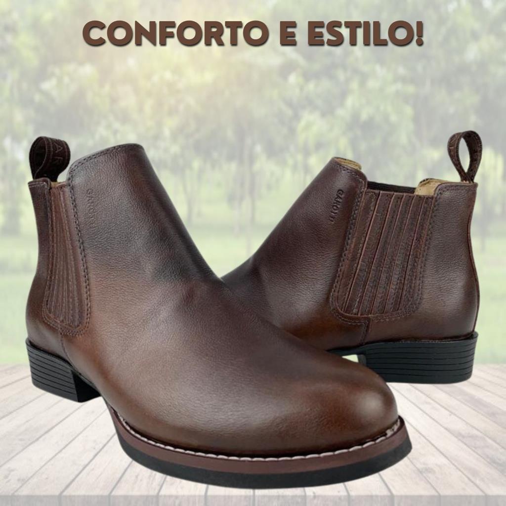 Botina Masculina Country Garotti Country Haras Couro Legítimo Vitelo ...