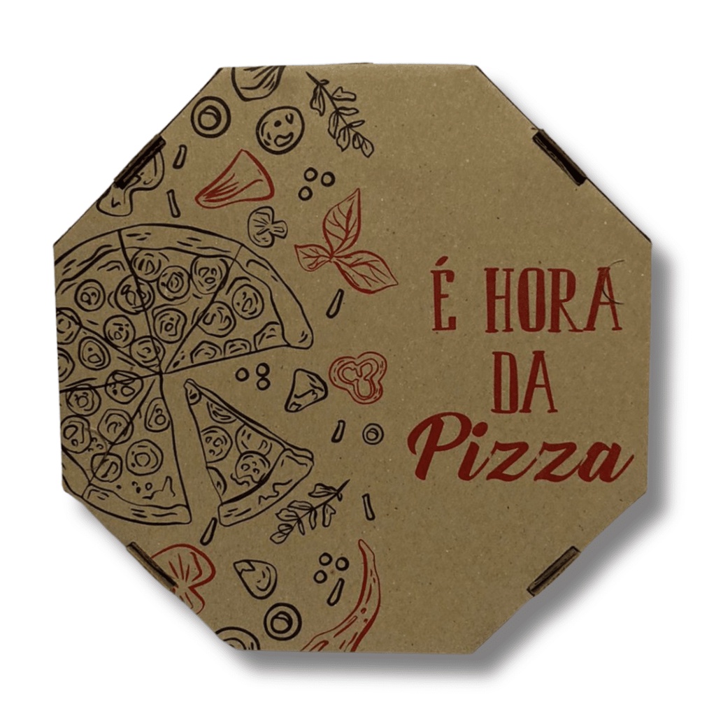 Caixa de Pizza 35cm Kraft - Fundo Kraft Resistente - 25un | Shopee Brasil