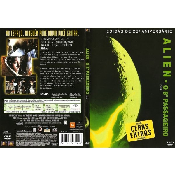 Alien- O Oitavo Passageiro - Original editora Ridley Scott | Shopee Brasil