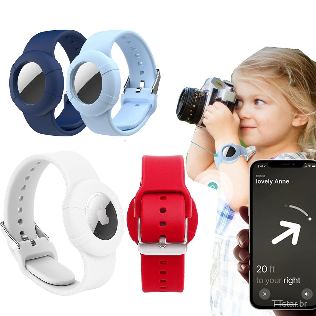 Airtag pulseira compatível com Apple AirTag, bracelete Airtag ajustável ...