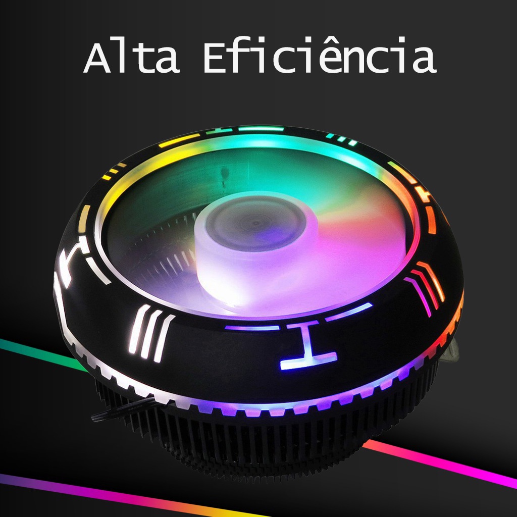 Cooler Para Processador RGB Universal Led Pc Cpu Ryzen Intel/Amd 115x ...