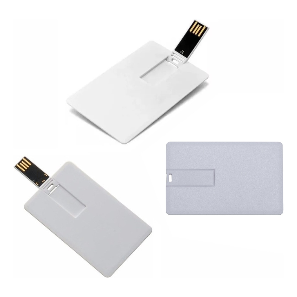 Kit 100 Pen Drive Cartão Liso Pen Card 16gb Personalizável | Shopee Brasil