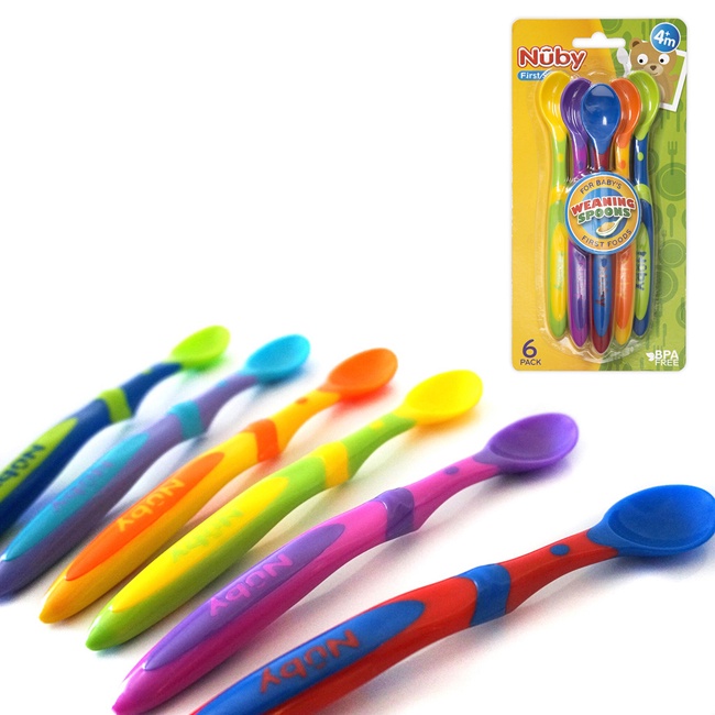 Kit Colheres Coloridas Treinamento Colher Bebê Papinha Nuby | Shopee Brasil
