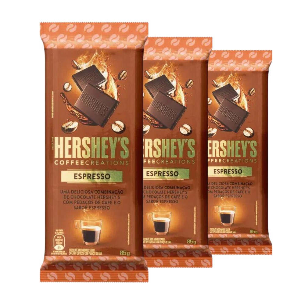 Chocolate Hersheys Cafe, Espresso, 3 Barras 85g | Shopee Brasil