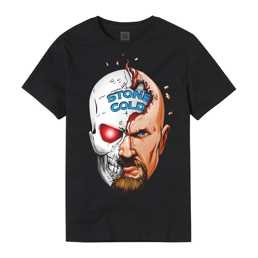 Camiseta " Stone Cold " Steve Austin Top Rope Half Skull Preto Jovem ...