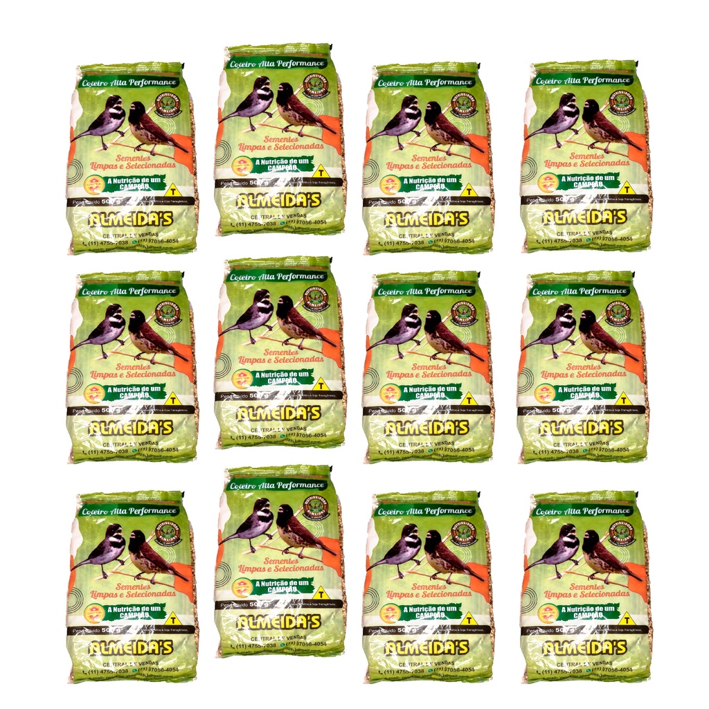 Kit 12 Coleiro Alta Performance Competição Almeidas 500g | Shopee Brasil