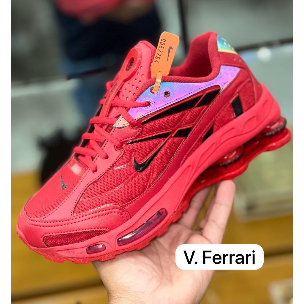 Tênis 4 Molas Shox Vermelho Ferrari Nike Supreme Masculino Feminino ...