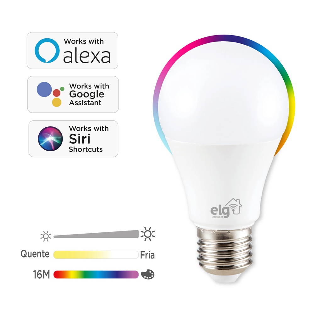 Lampada LED 10W Inteligente WI-FI SHLL100 - ELG | Shopee Brasil