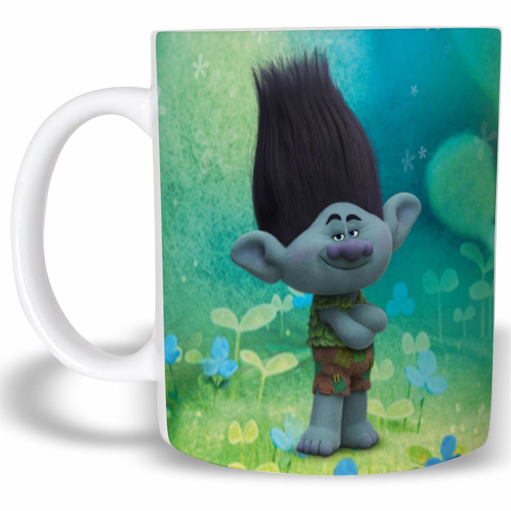 Tronco Caneca de Porcelana Trolls. Presente desenho filme Infantil ...