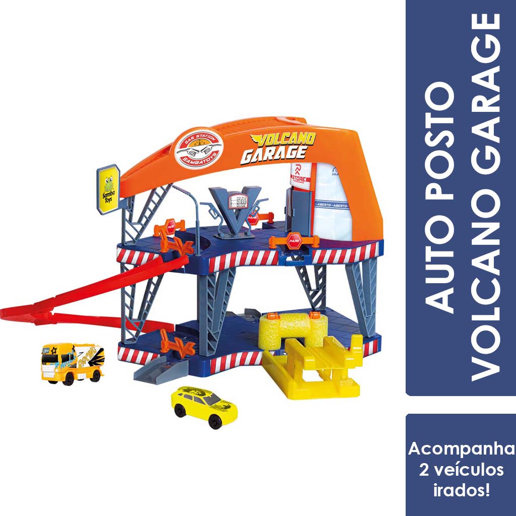 Auto Posto Volcano Garage Grande 2 Andares Mega Rampa Lava Rapido ...