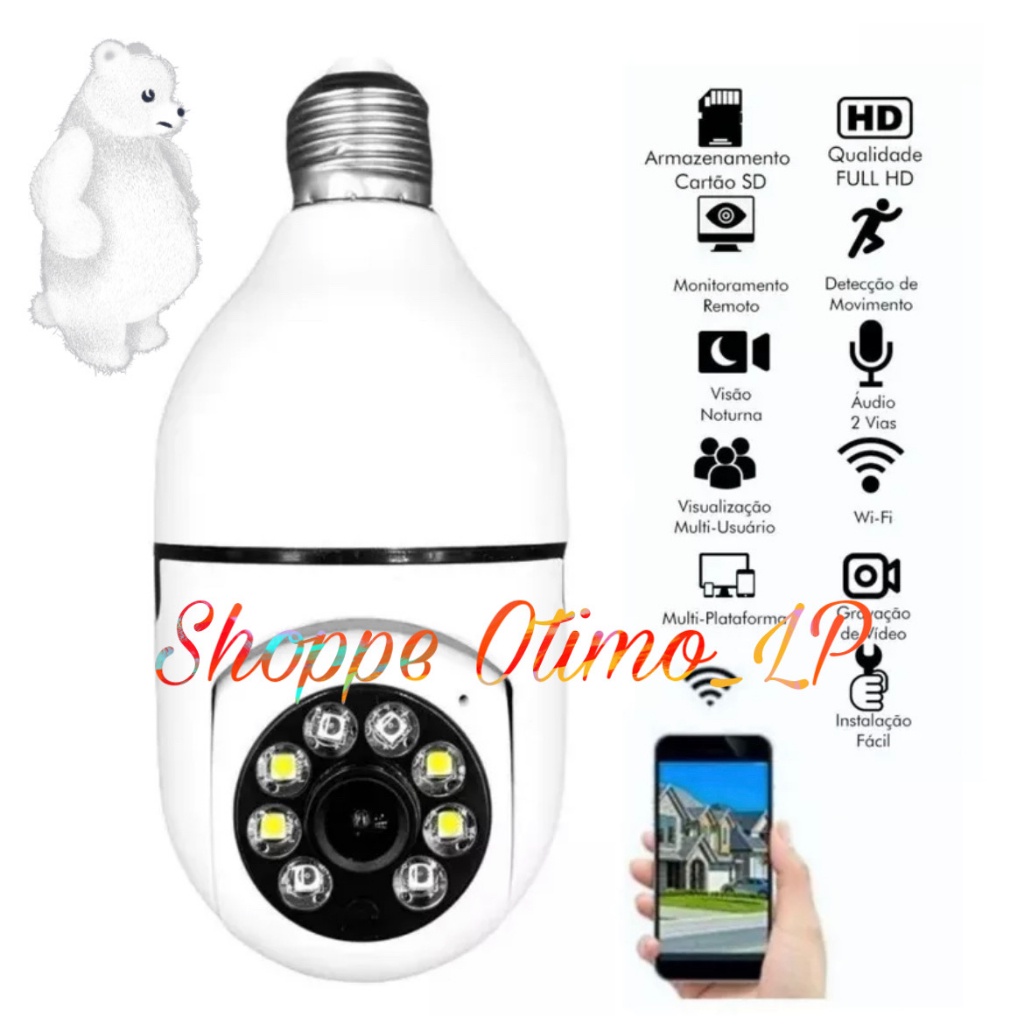 Camera De Segurança IP Jortan Lampada Motorizada JT-8177 | Shopee Brasil