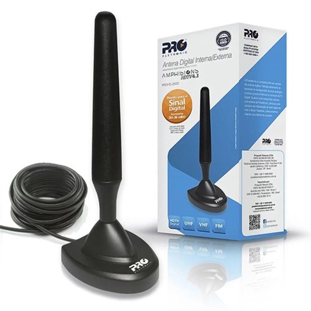 Antena Digital para Tv Smart Interna e externa base Imantada ...