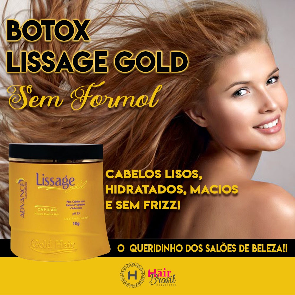Botox Sem Formol Mascara Liso Control - Lissage Gold 1kg | Shopee Brasil