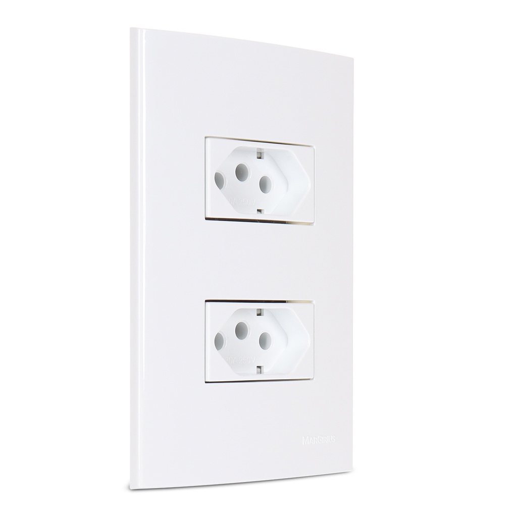 Tomada Dupla 20a 2p+t 4x2 Branca Margirius Sleek | Shopee Brasil
