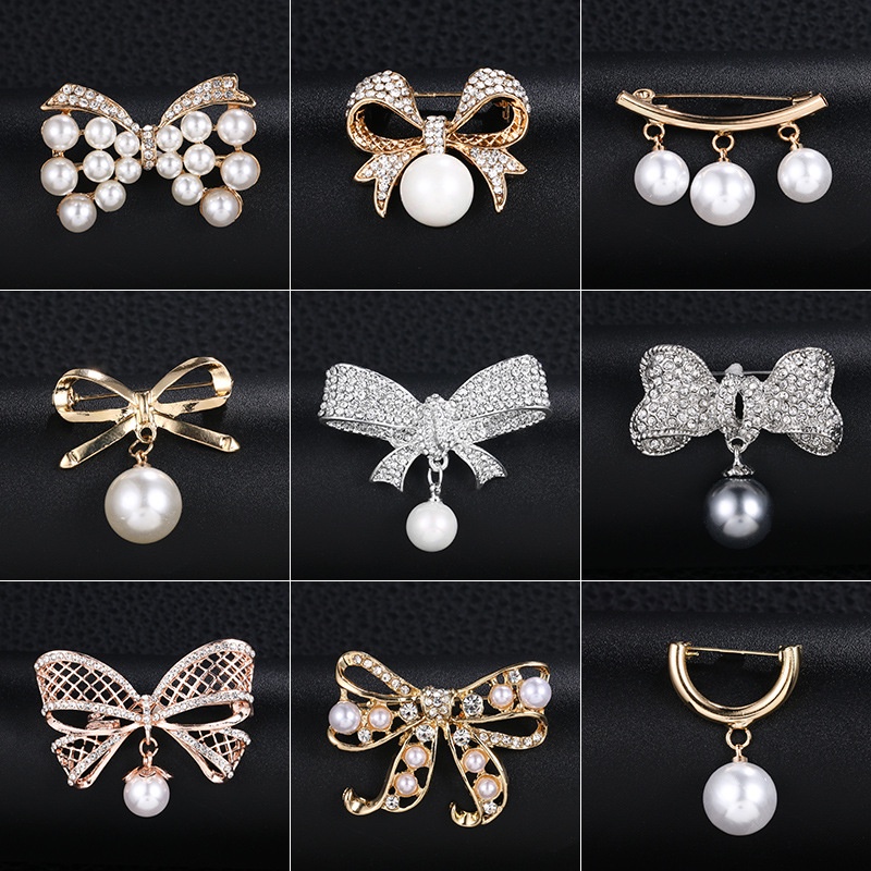 Moda Zircon Broches De Pérola Temperante Para Mulher Corpete Coreano ...