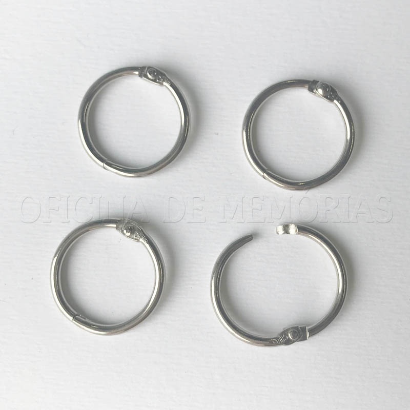 kit c/ 4 Argolas Articuladas para encadernação / Card Ring 20mm ...