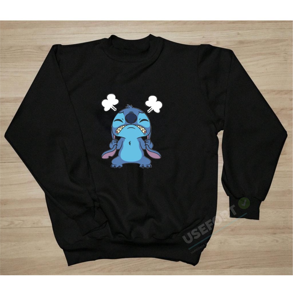 Blusa Moletom Casaco Modelo STITCH BRAVO CITY PALACE Gola Redonda ...