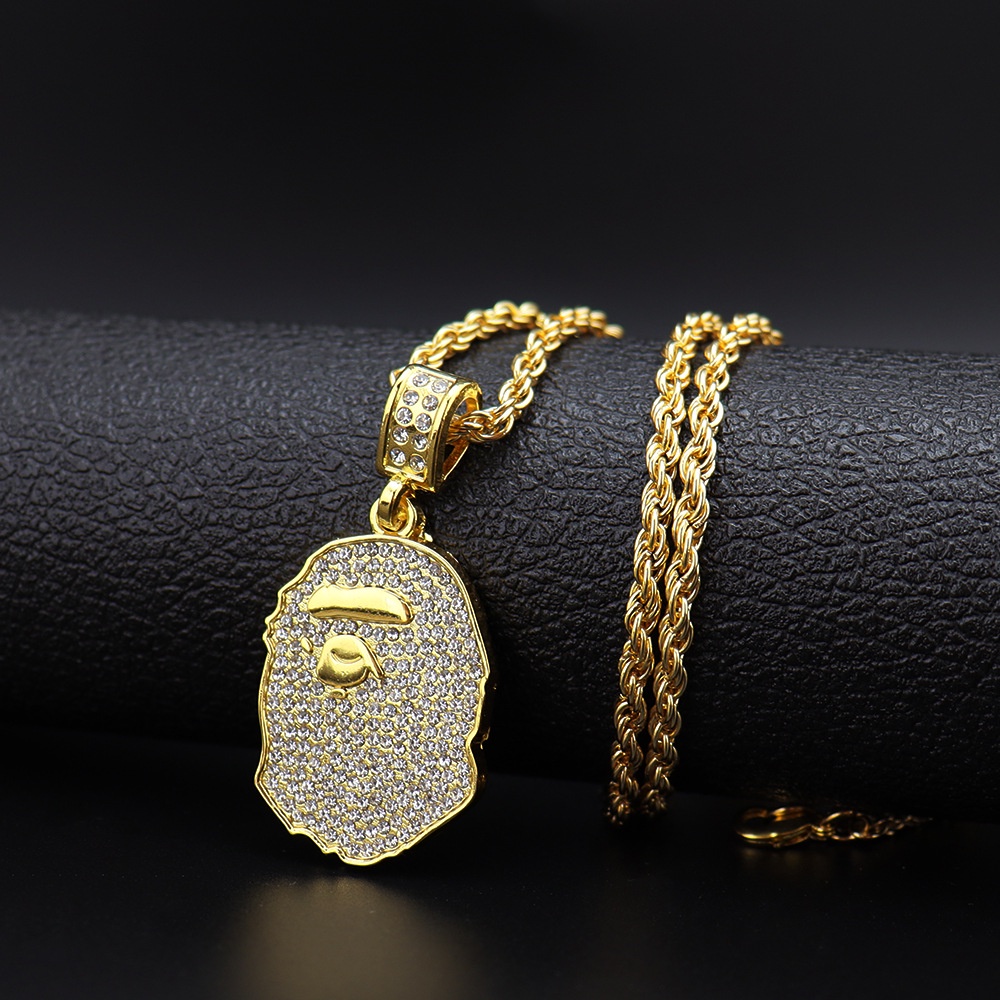 Colar De Hip Hop chris Brown Same Style Diamond Ape Head bape hiphop ... Colar De Hip Hop chris Brown Same Style Diamond Ape Head bape hiphop ...