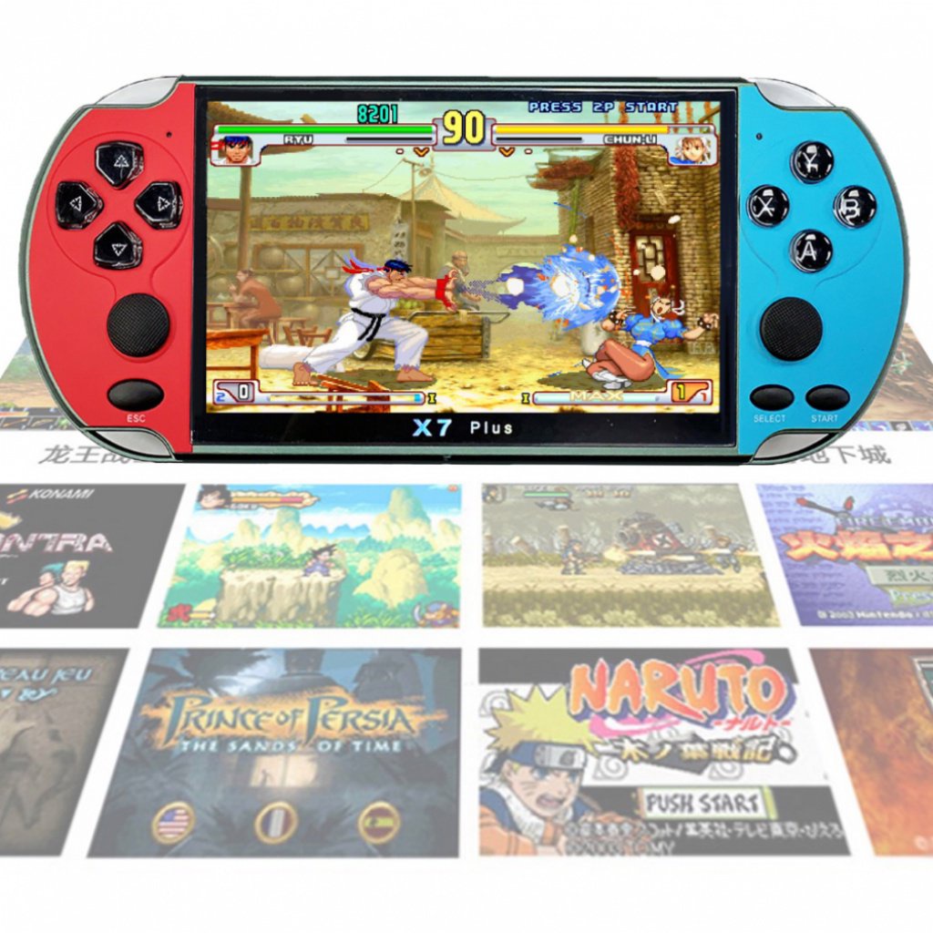 X7 Plus, console de jogos de mão, tela HD embutida, 10000 jogos ...
