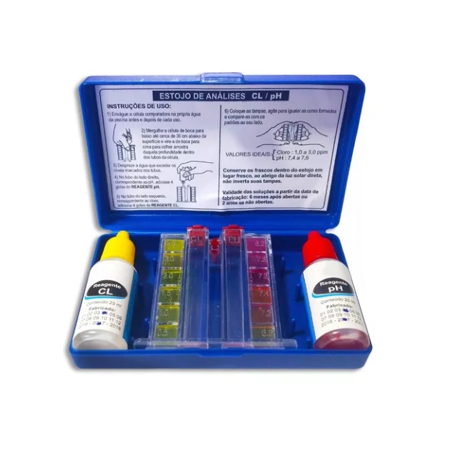 Kit Estojo De Teste De Cloro E Ph Para Piscinas Pooltec | Shopee Brasil