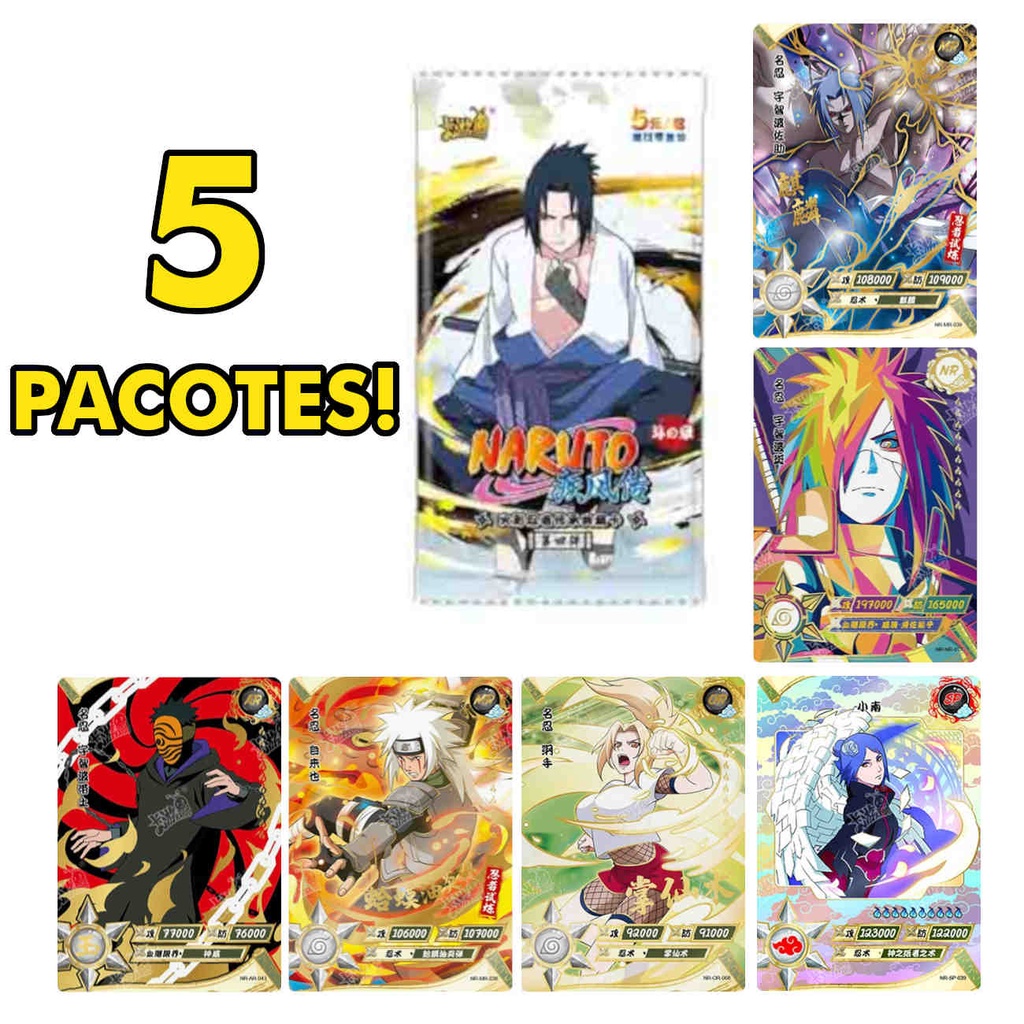 Cartas Naruto Oficiais da Kayou 5 Pacotes em Chinês (T3W4) | Shopee Brasil