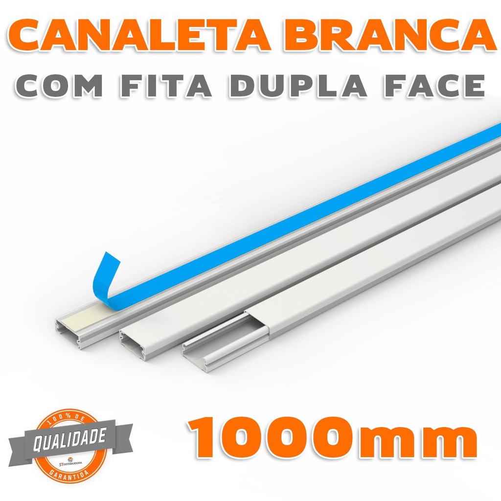 Canaleta Branca Divisória em PVC 2x1x100cm com Fita Dupla Face | Shopee ...