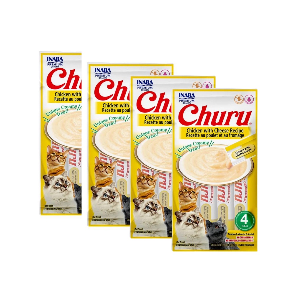 Kit com 4 - Petisco Churu Frango com Queijo 56g | Shopee Brasil