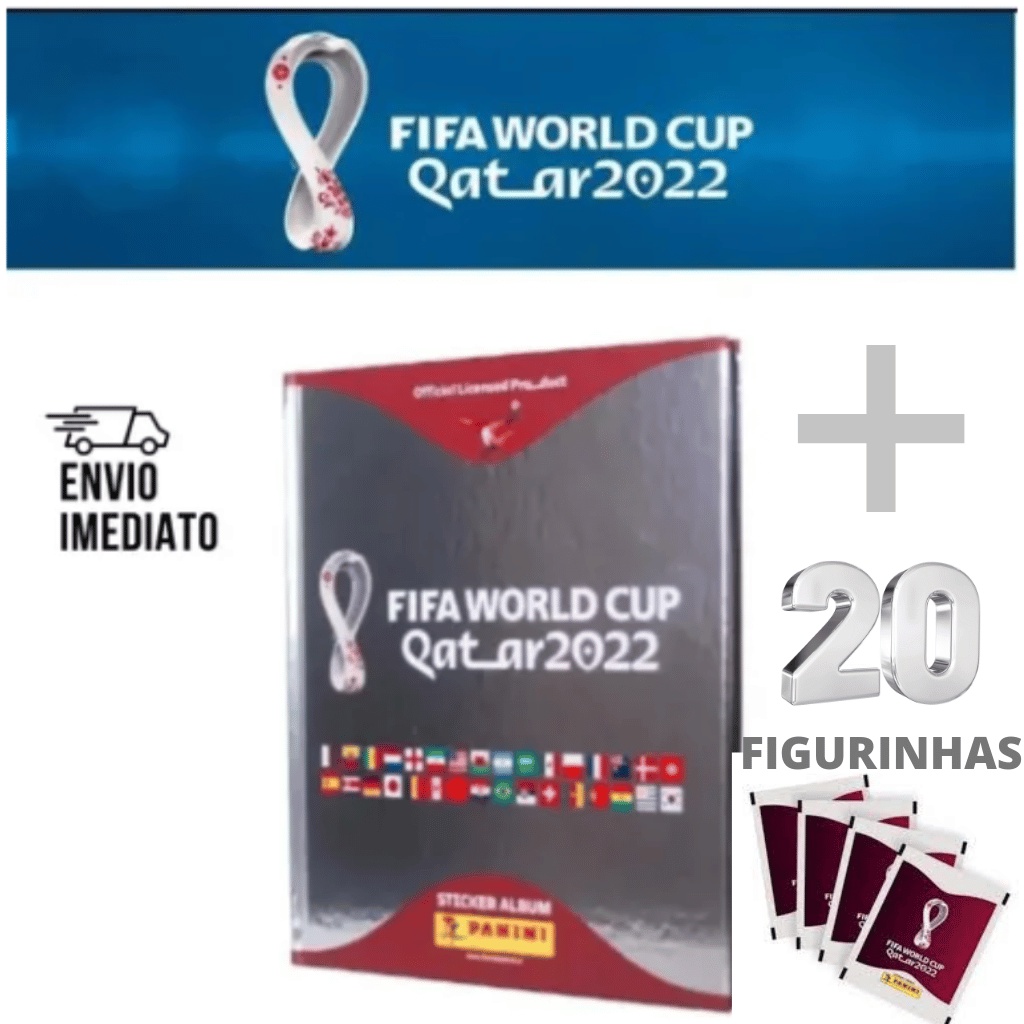 Album da Copa Capa Dura Prata + 20 Figurinhas (4 Envelopes) | Shopee Brasil