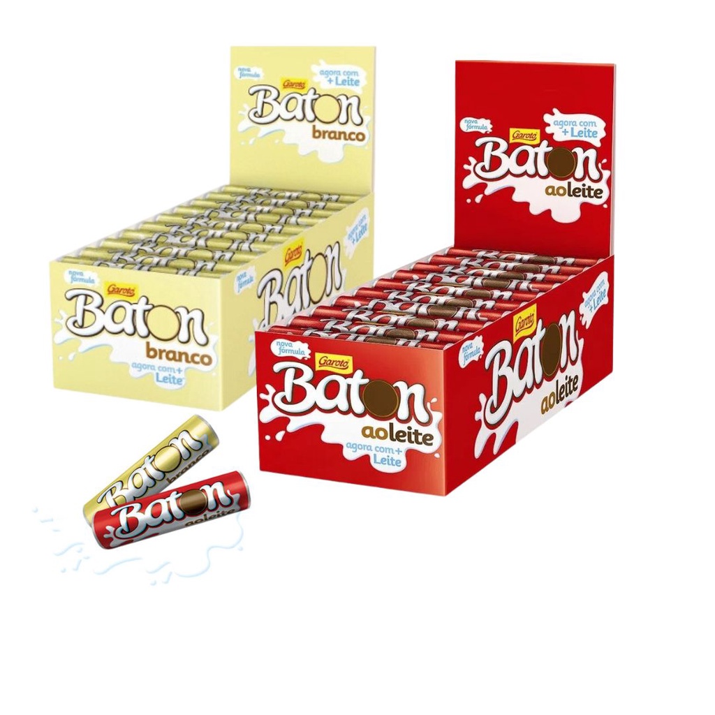Chocolate Baton Garoto Caixa com 30un - Sabores | Shopee Brasil