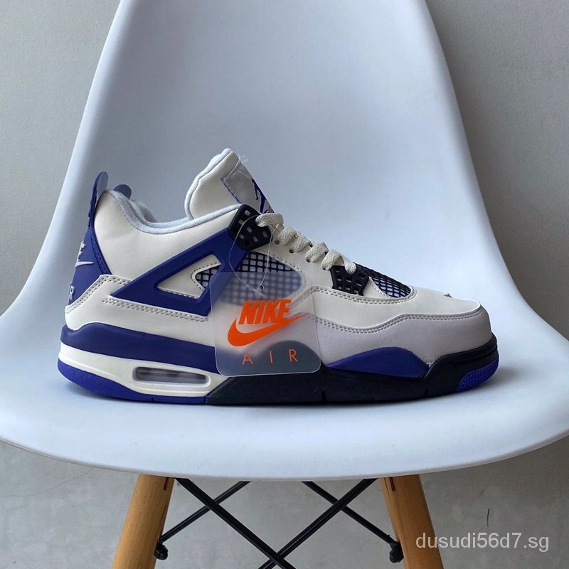 Air jordan 4 Sneakers Cimento Branco Roxo | Shopee Brasil