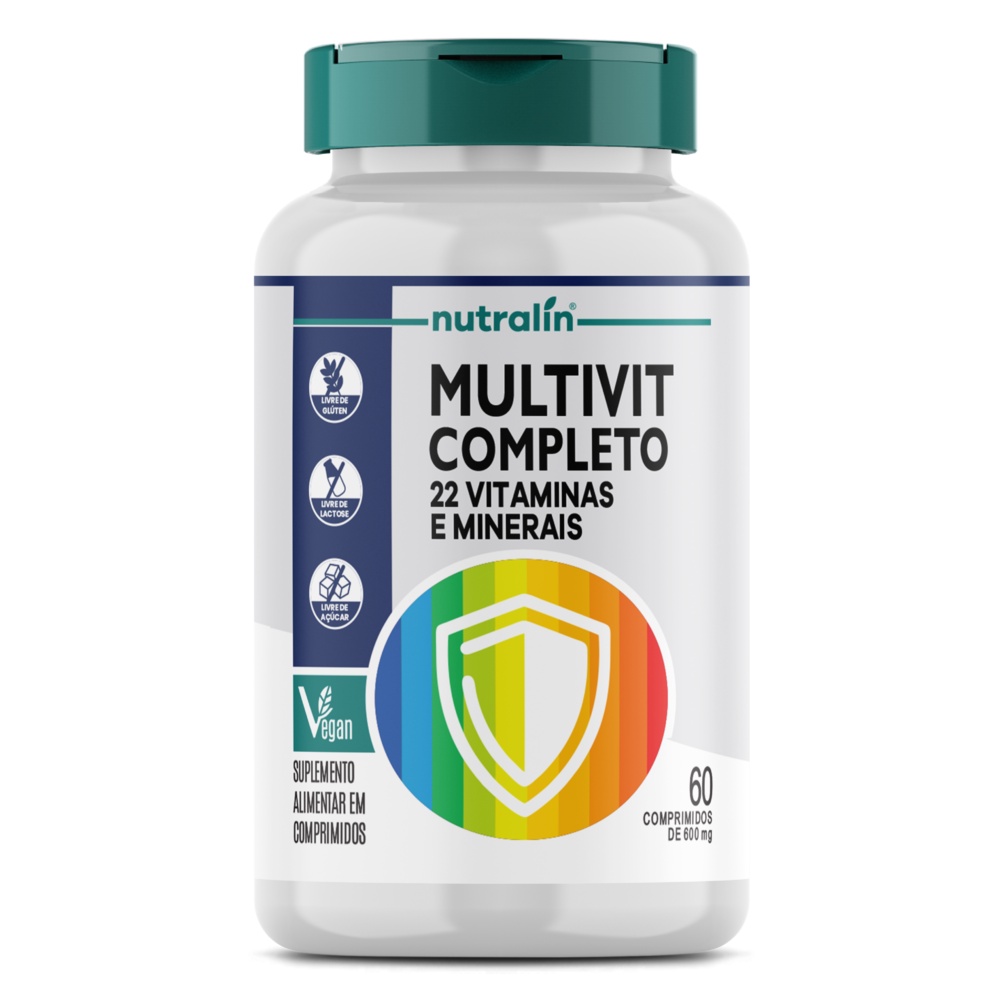 Multivit Completo - 22 Vitaminas e Minerais - 60 Comprimidos | Shopee ...