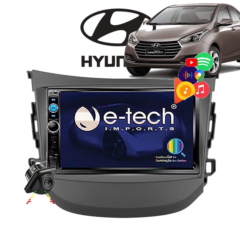 Kit Central Multimidia Dvd 2 Din Mp5 Hyundai Hb20 Hb20s/x | Shopee Brasil