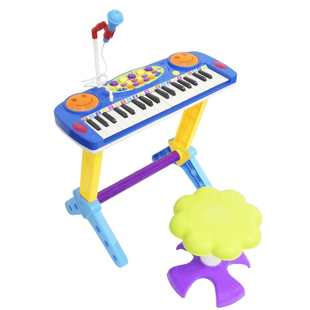 Teclado Piano Infantil Musical Rock Star 37 Teclas com Microfone na cor ...