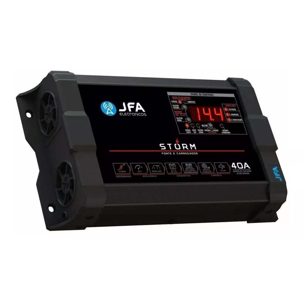 Fonte e Carregador Automotiva JFA Storm 40A Inteligente Bivolt | Shopee Brasil